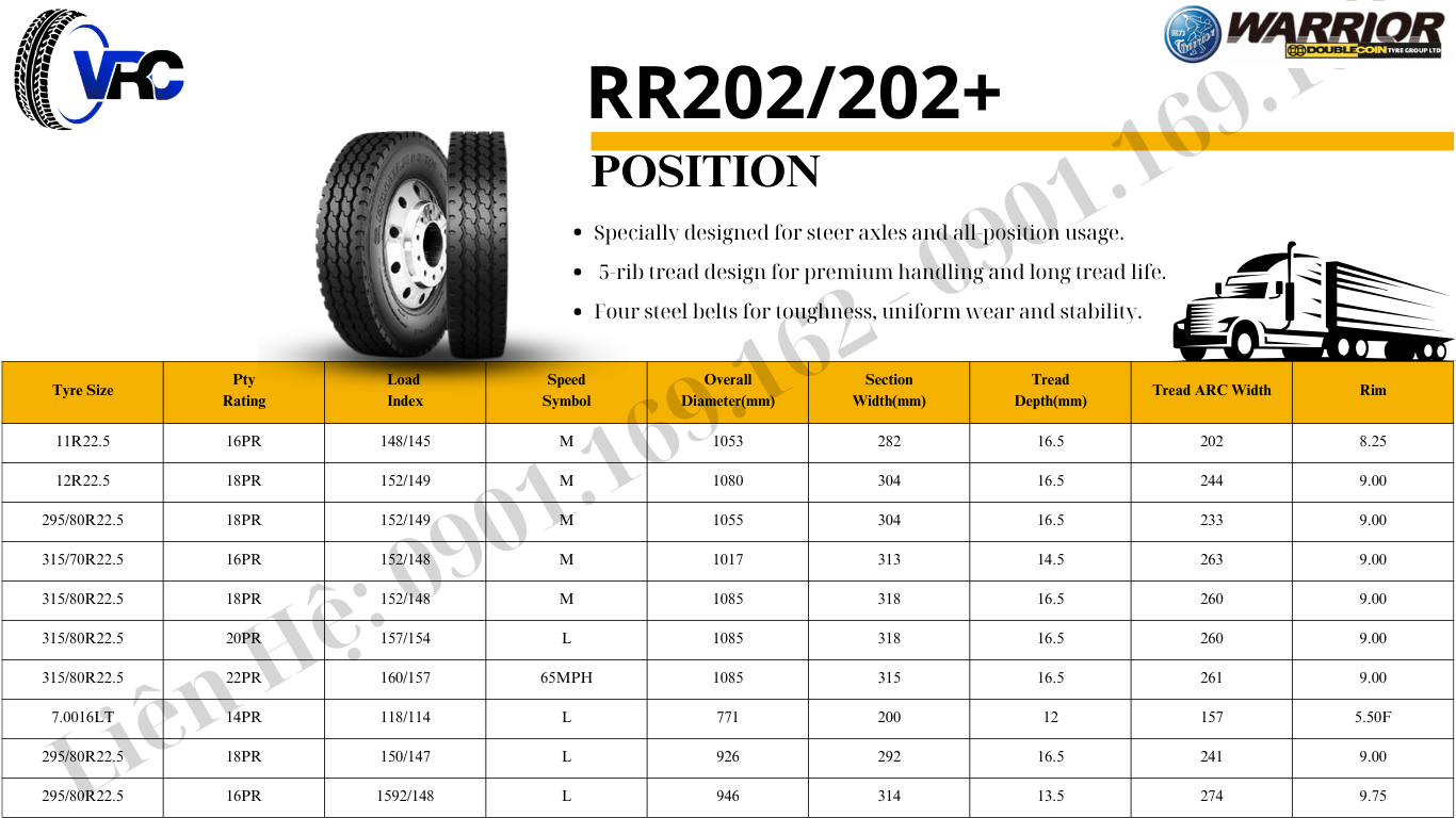 Lốp Xe RR202 Double Coin Thái Lan